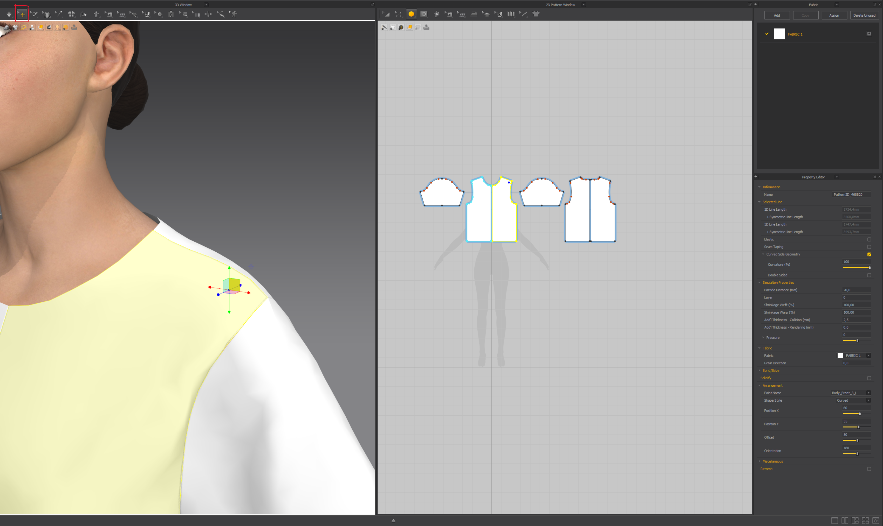Move/Rotate Pattern with Gizmo – Marvelous Designer