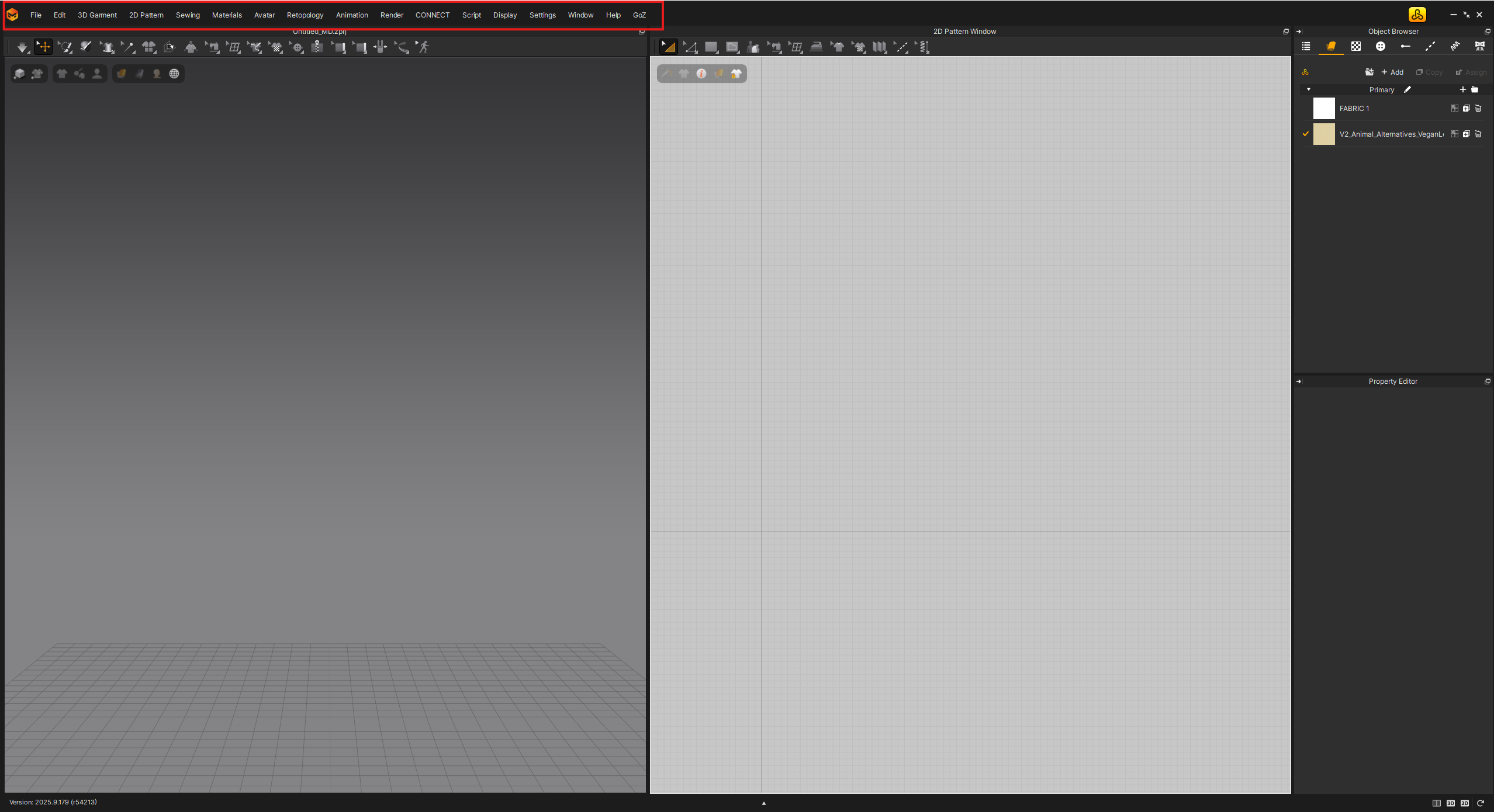 Main Menu (2025.0) – Marvelous Designer