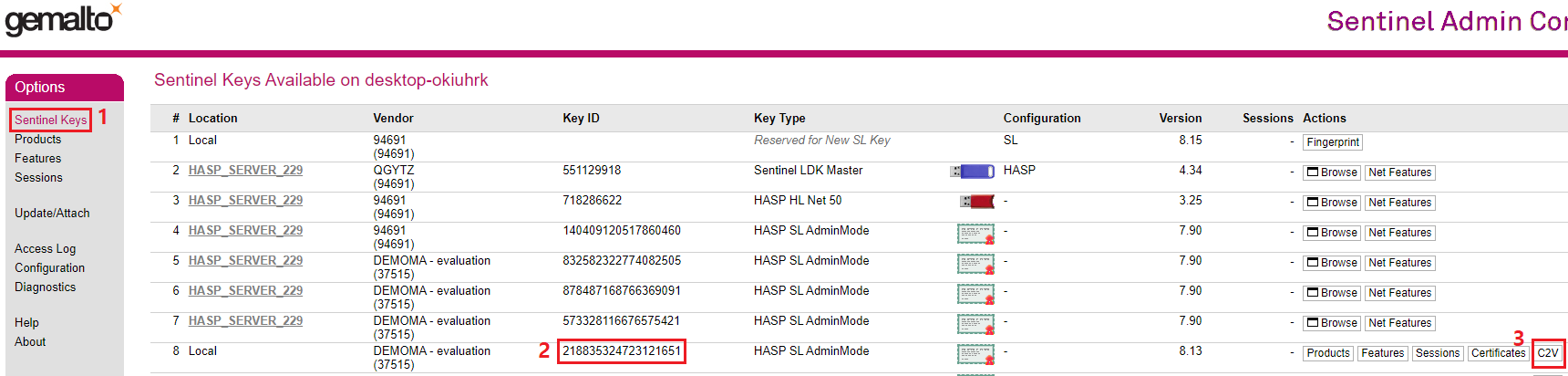 Creating a C2V file for the Software License Key update – Marvelous ...