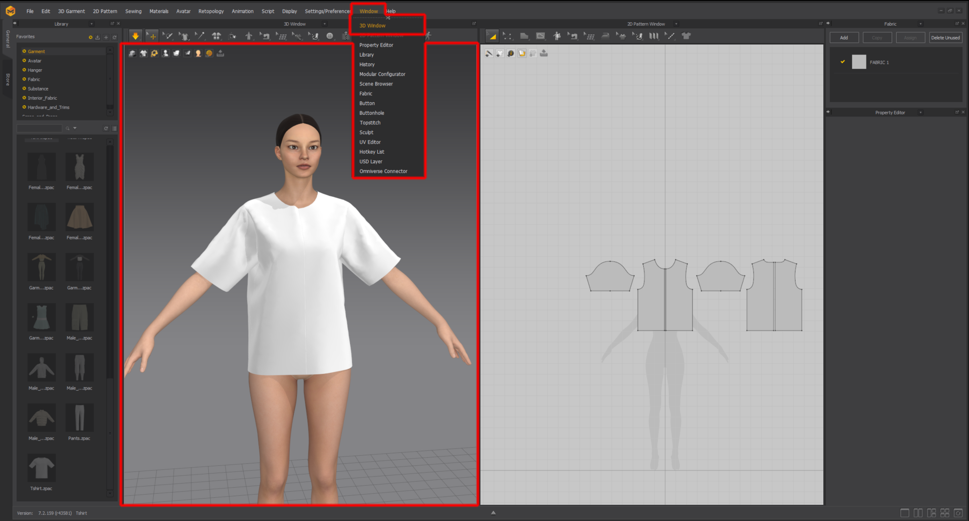 3D Window – Marvelous Designer